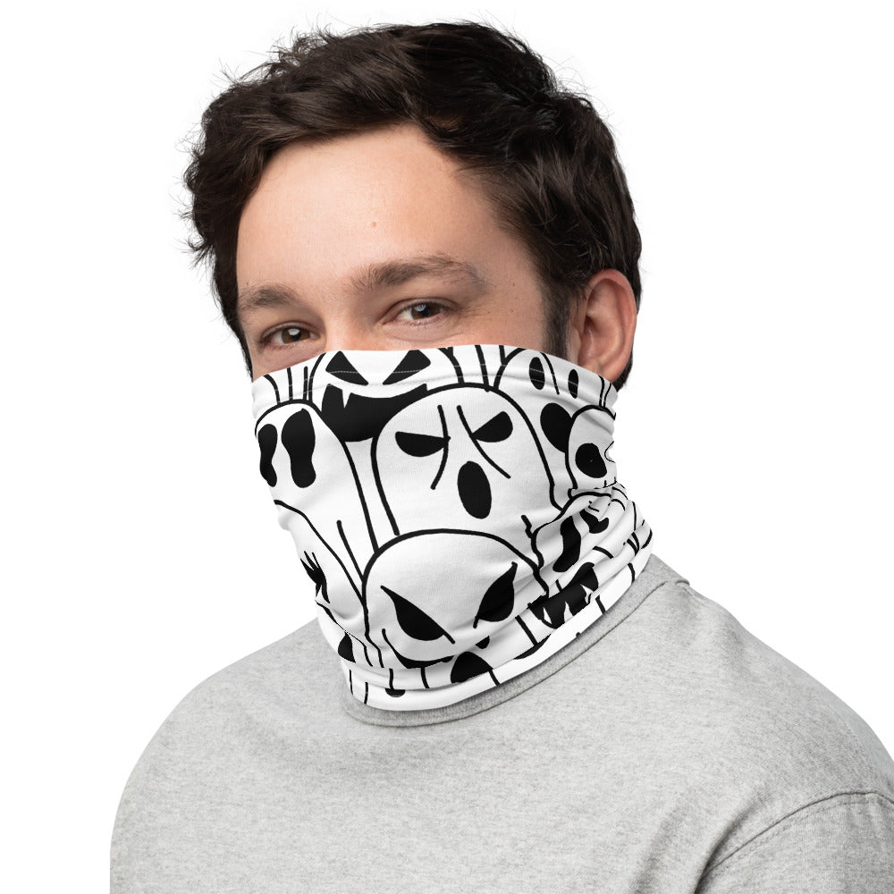 Halloween White Ghost Neck Gaiter–It's the Holidays